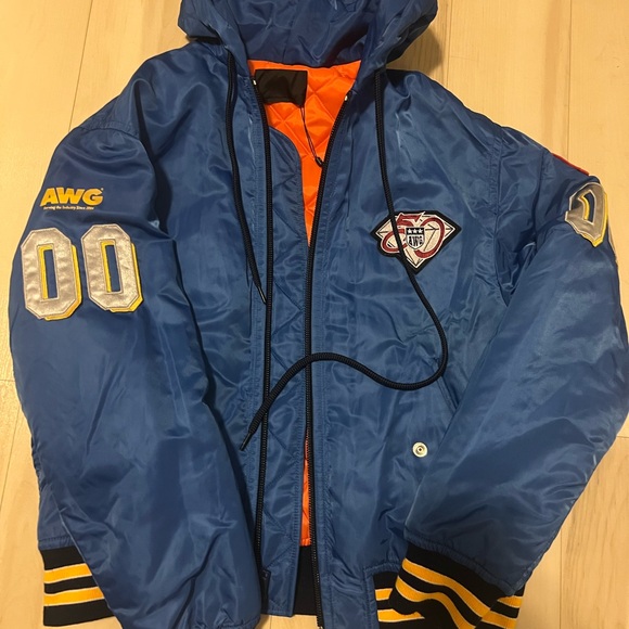 Alexander Wang | Jackets & Coats | Blue Awg Varsity Jacket With Patches ...